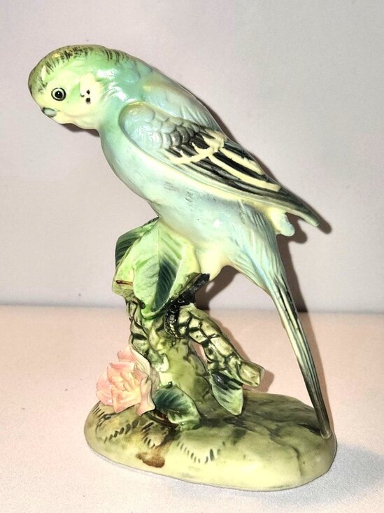 Japan | Art | Vintage Japanese Ceramic Parakeet Figurine Handpainted ...